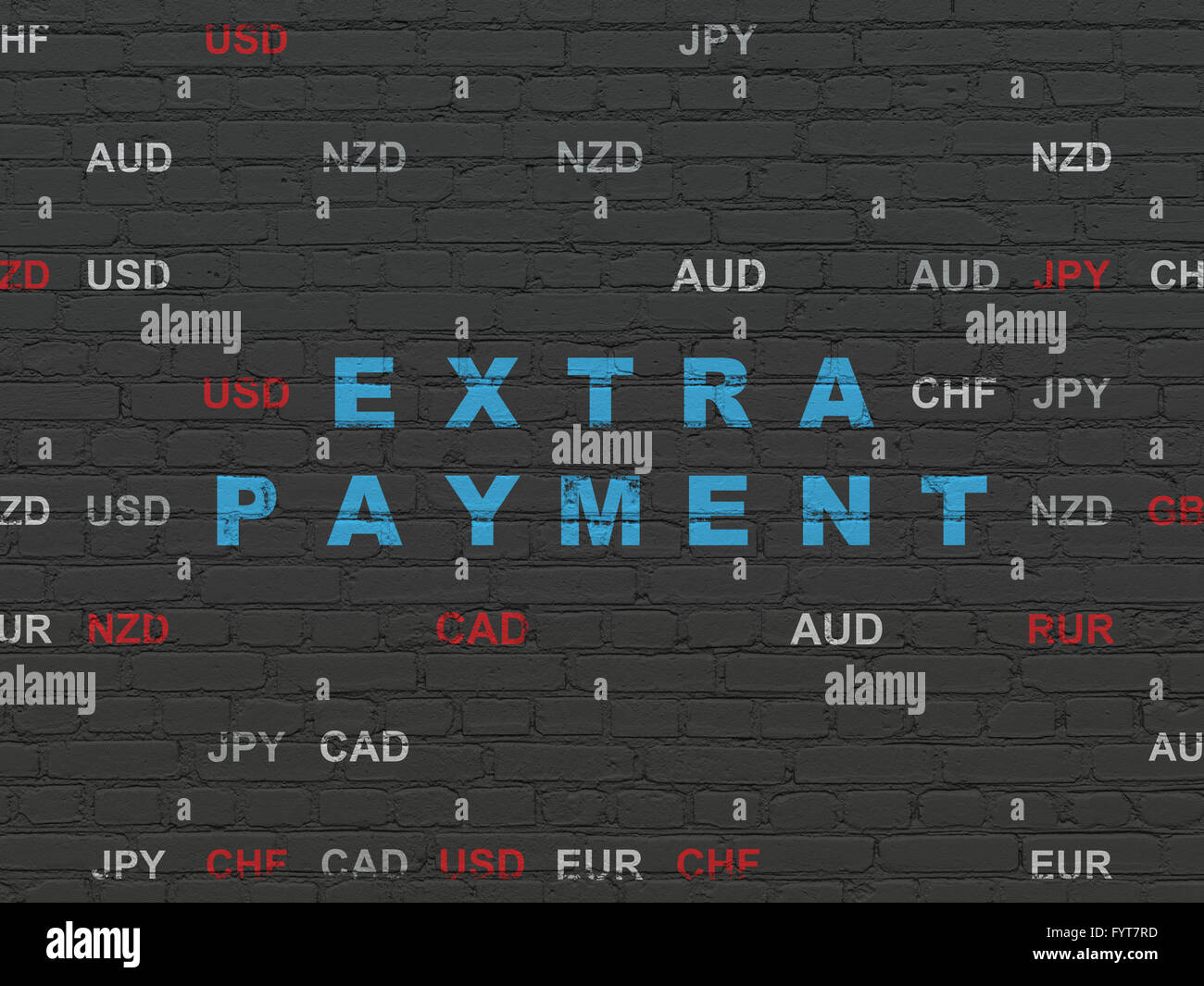 Currency concept: Extra Payment on wall background Stock Photo - Alamy