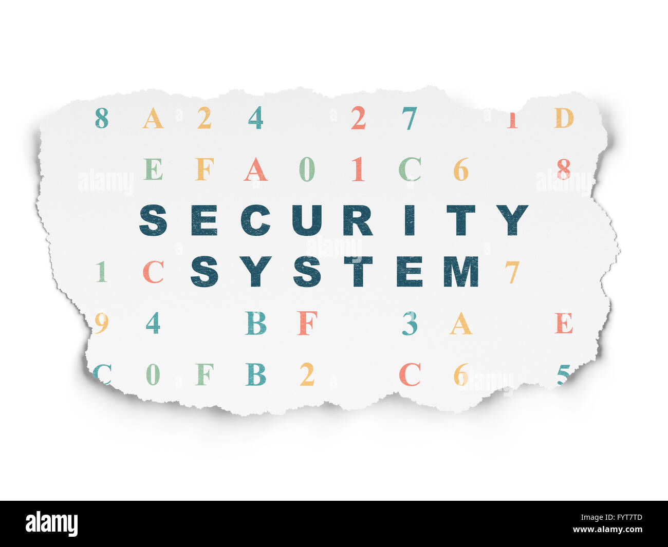 Safety concept: Security System on Torn Paper background Stock Photo ...