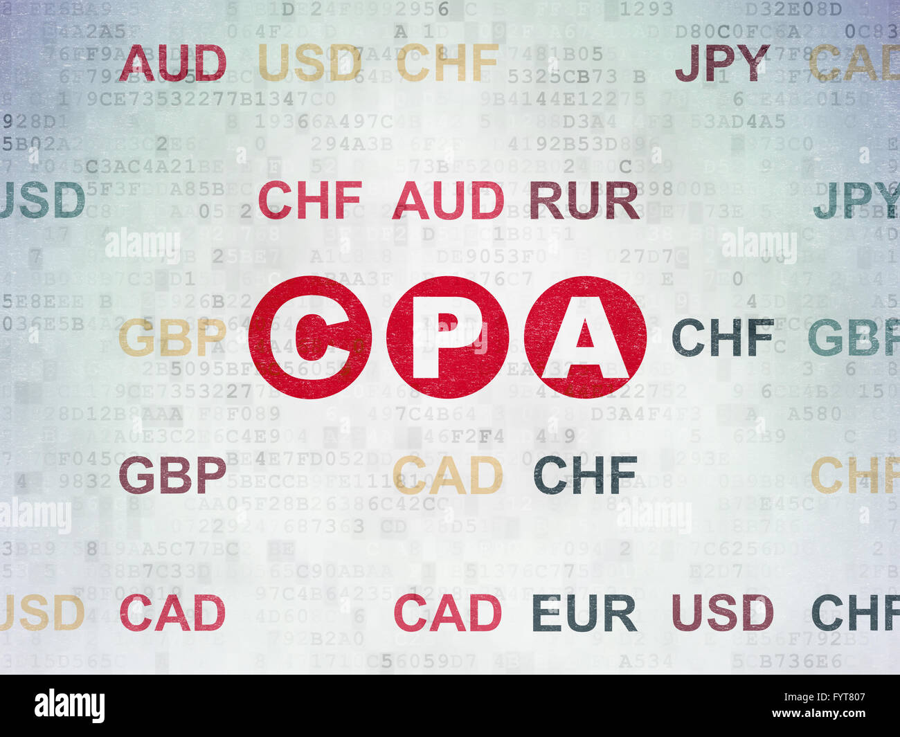 Finance concept: CPA on Digital Data Paper background Stock Photo - Alamy