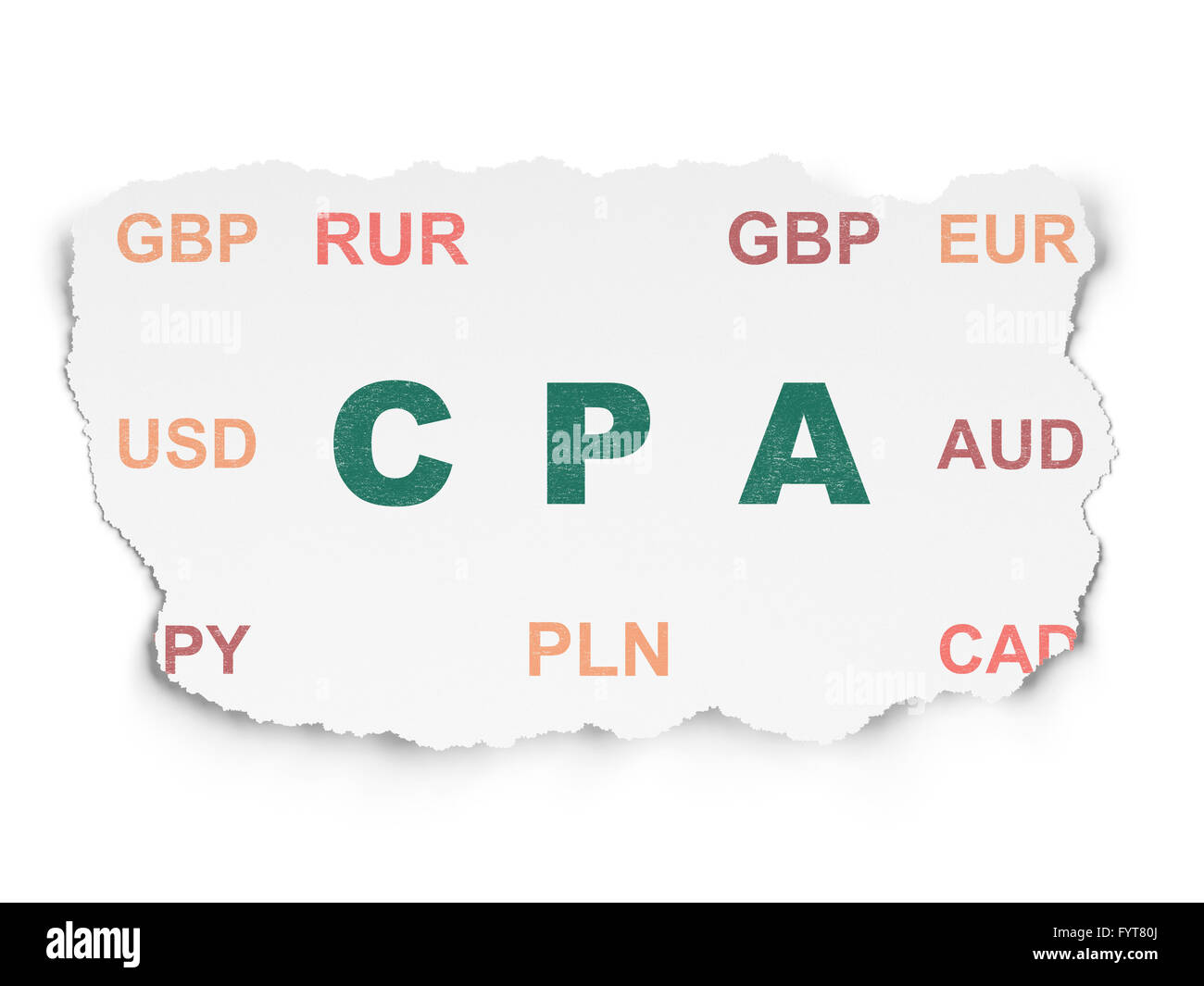 Finance concept: CPA on Torn Paper background Stock Photo - Alamy