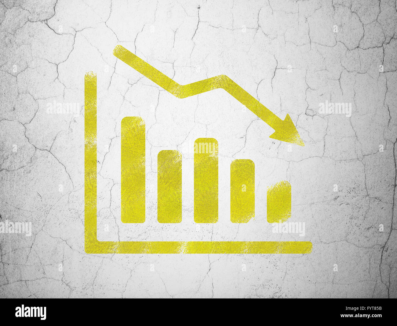 Marketing concept: Decline Graph on wall background Stock Photo - Alamy