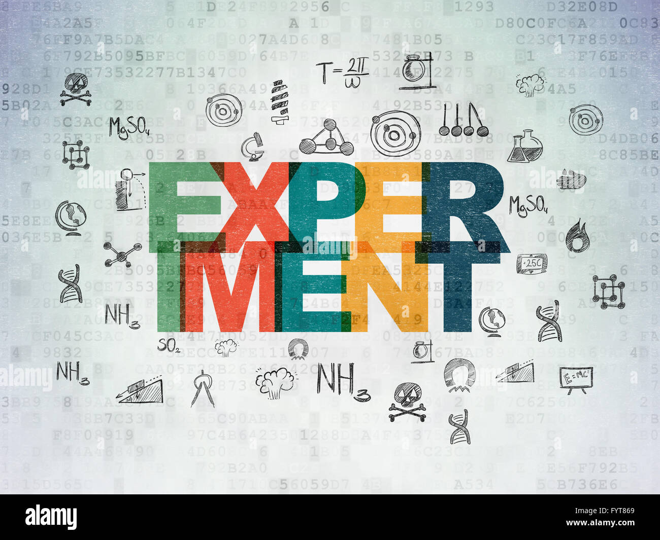 Science concept: Experiment on Digital Data Paper background Stock ...