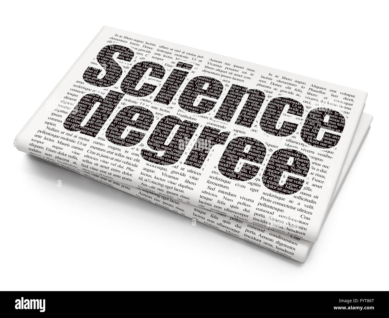 Science concept: Science Degree on Newspaper background Stock Photo - Alamy