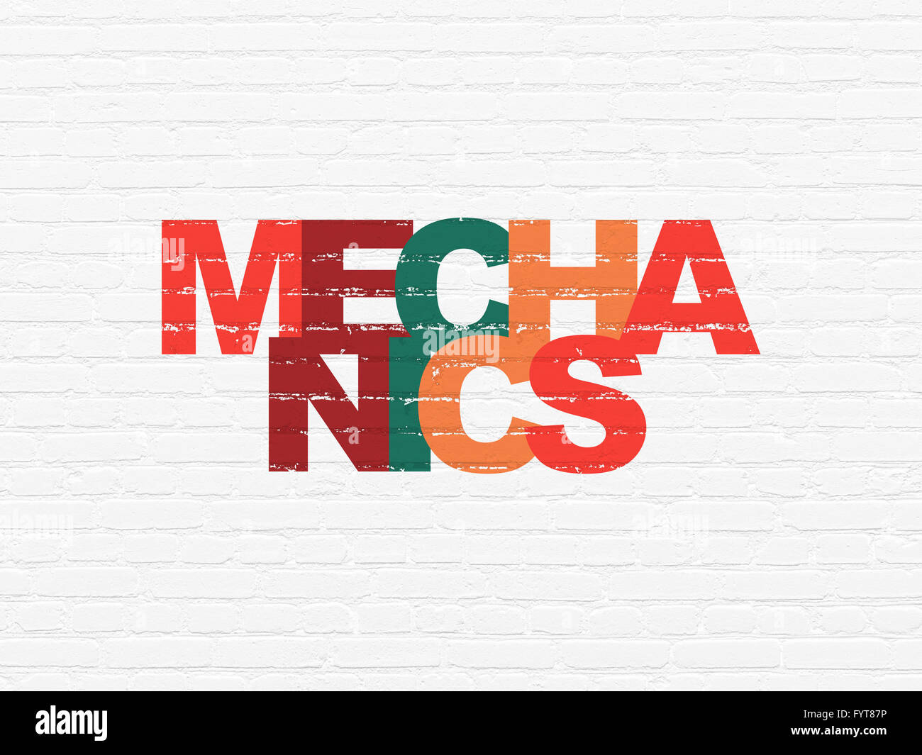 Science concept: Mechanics on wall background Stock Photo - Alamy