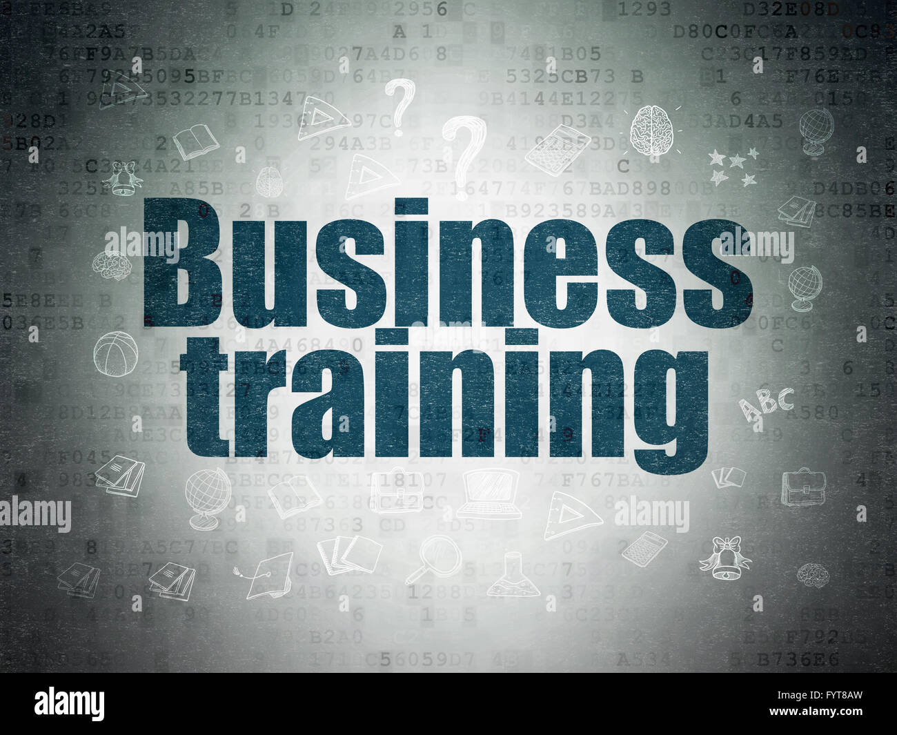 Learning concept: Business Training on Digital Data Paper background ...