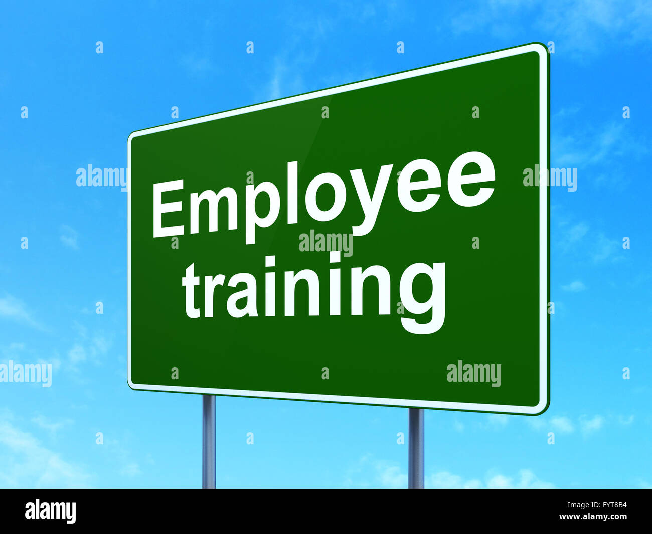 Studying concept: Employee Training on road sign background Stock Photo ...