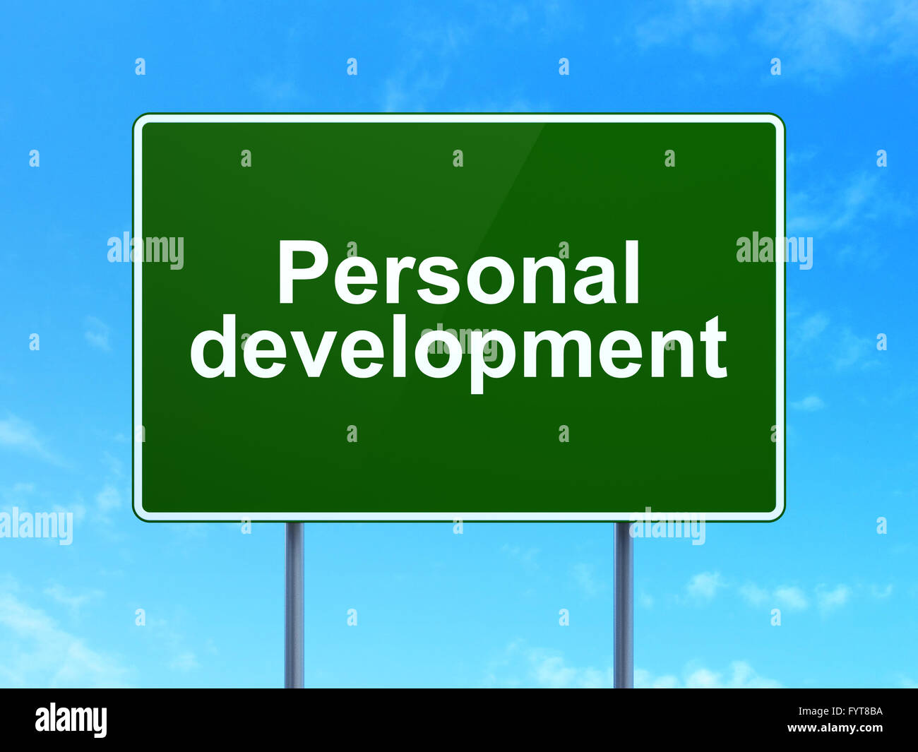 Studying concept: Personal Development on road sign background Stock ...