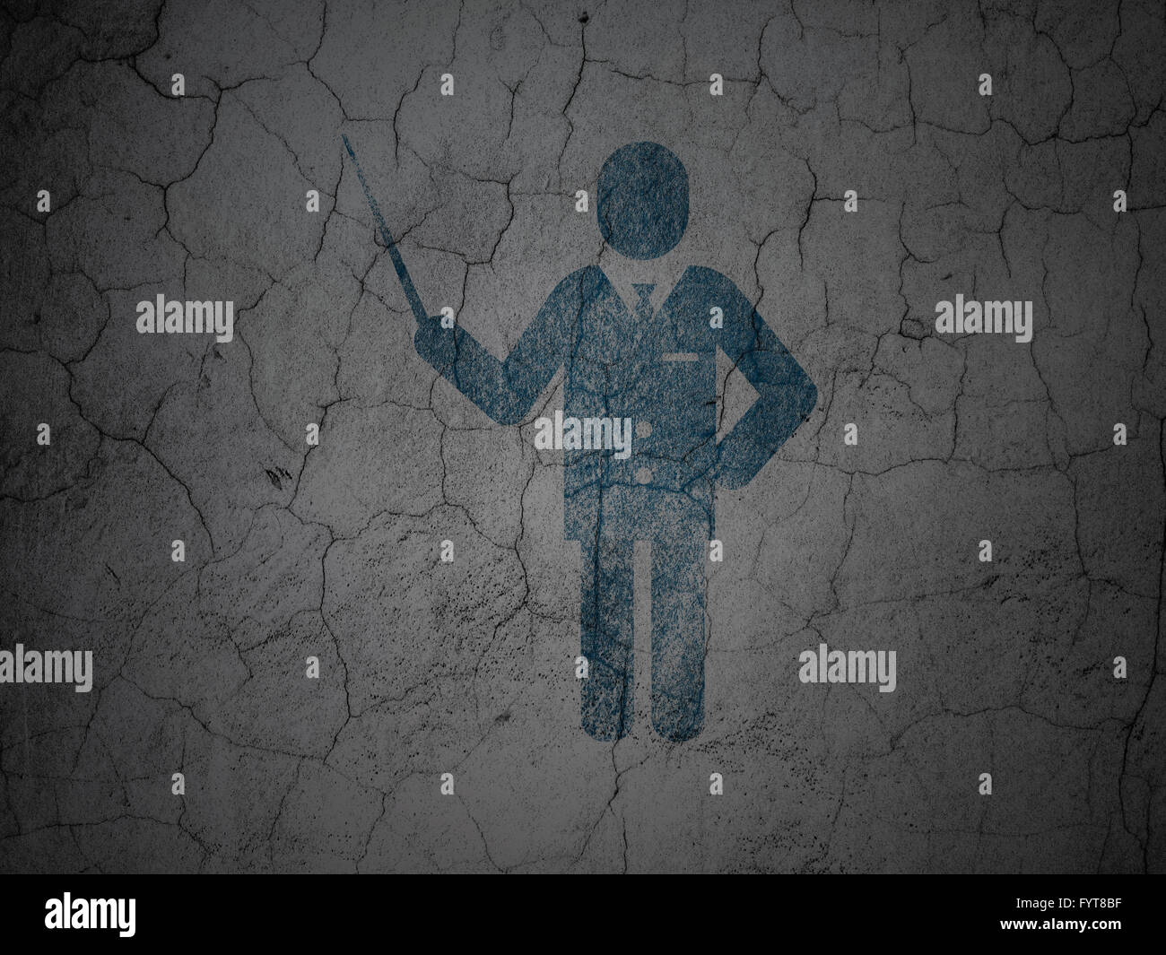 Learning concept: Teacher on grunge wall background Stock Photo - Alamy