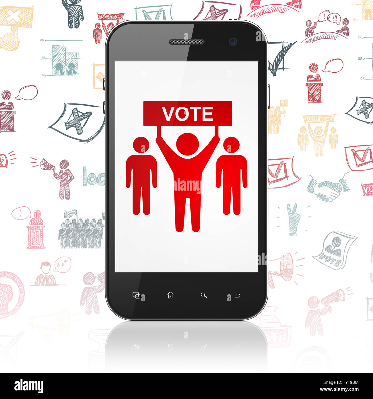Politics concept: Smartphone with Election Campaign on display Stock ...