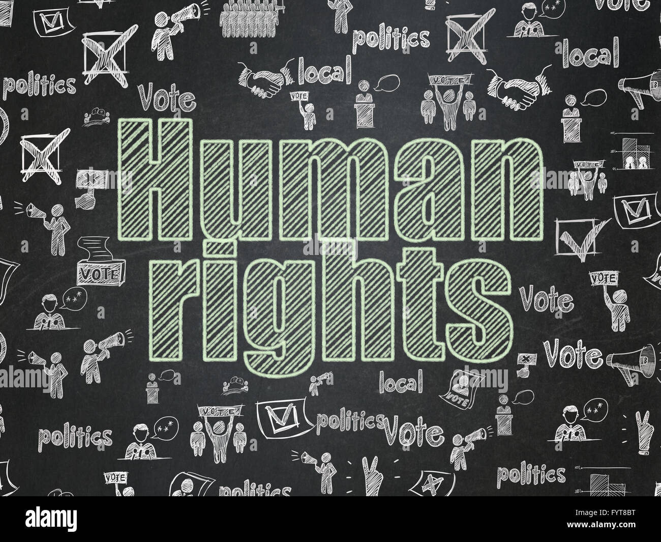 Politics concept: Human Rights on School board background Stock Photo ...