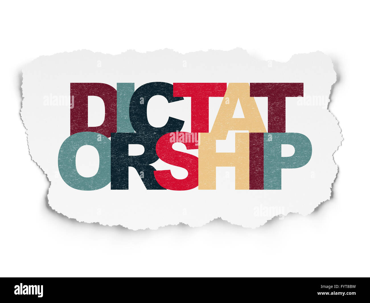 Politics concept: Dictatorship on Torn Paper background Stock Photo - Alamy