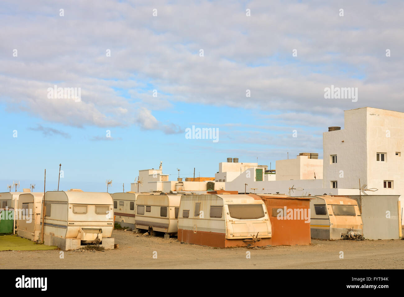 Caravan Park in the Desert Stock Photo - Alamy