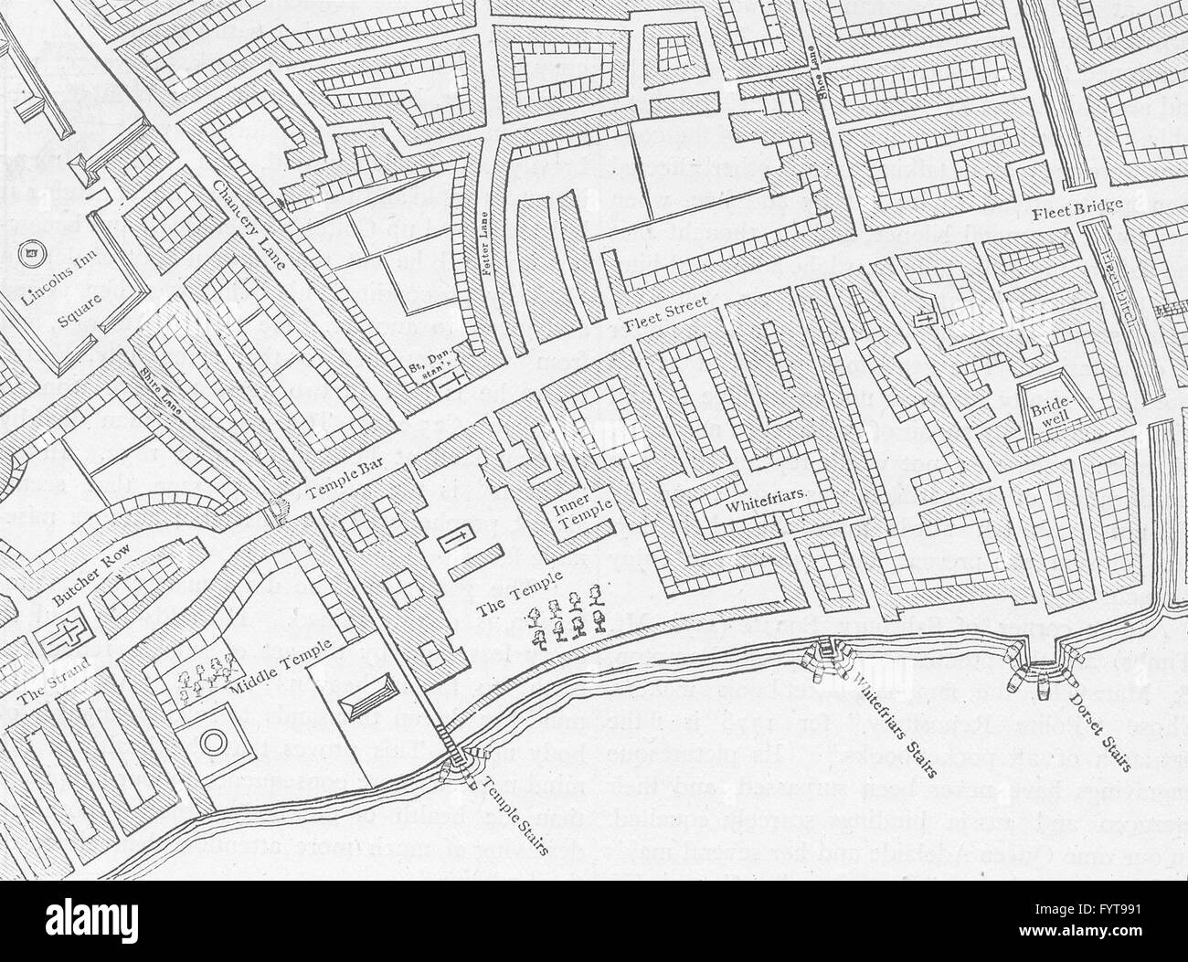 Fleet street london map hi-res stock photography and images - Alamy