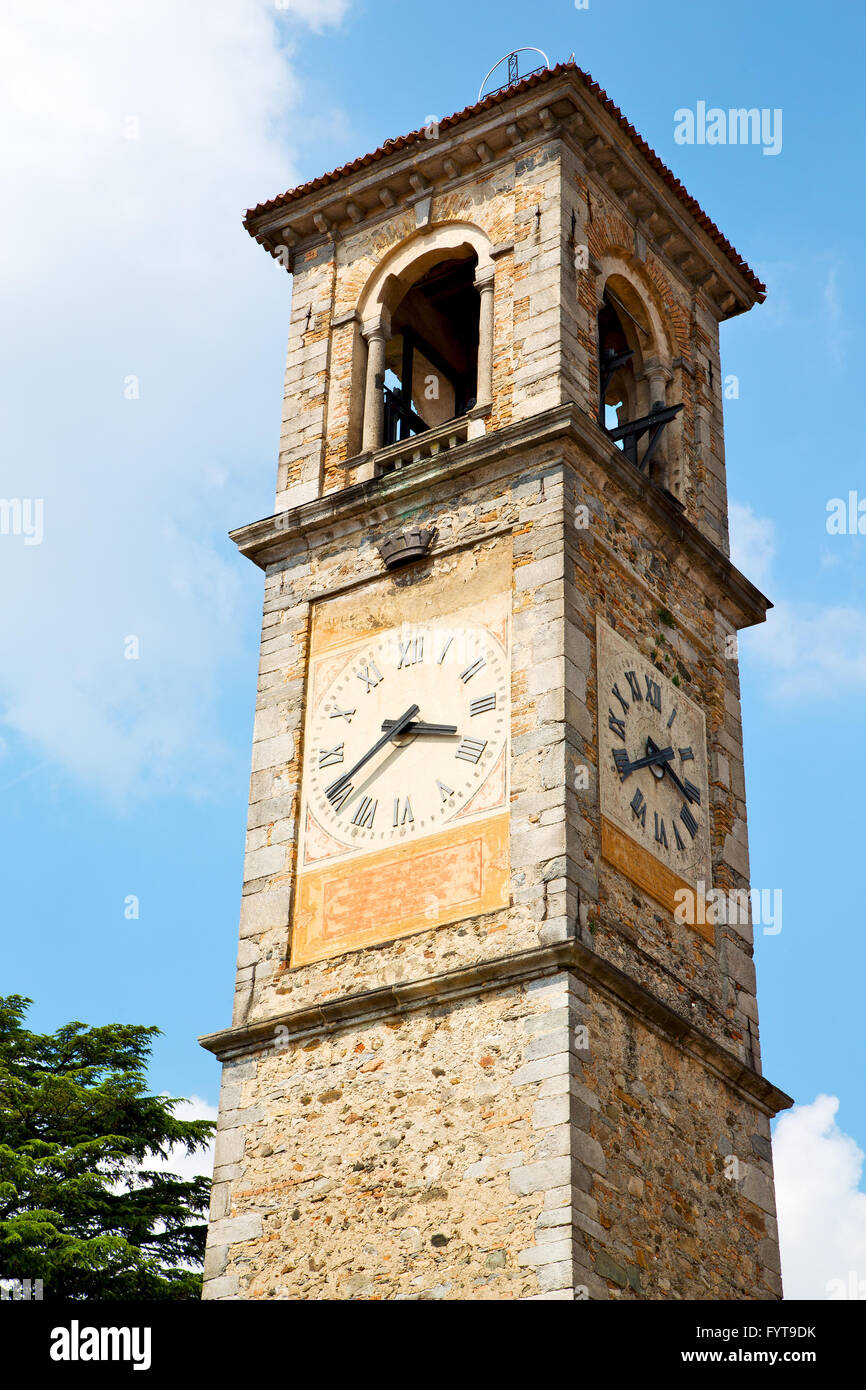 ancien clock tower in italy europe Stock Photo - Alamy