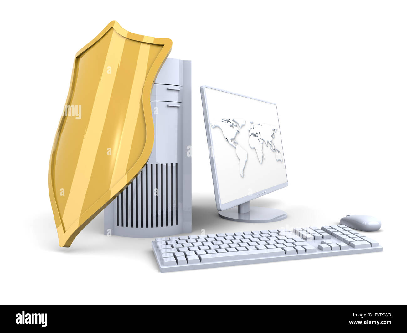 A shielded and protected desktop computer system Stock Photo - Alamy
