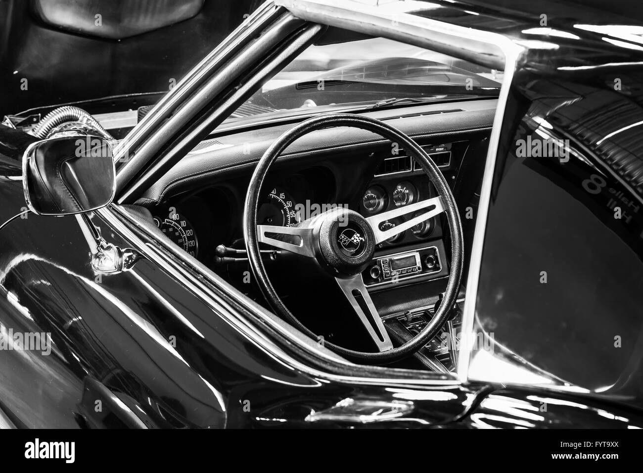 Cabin of sports car Chevrolet Corvette (C3) Stingray Coupe Stock Photo ...