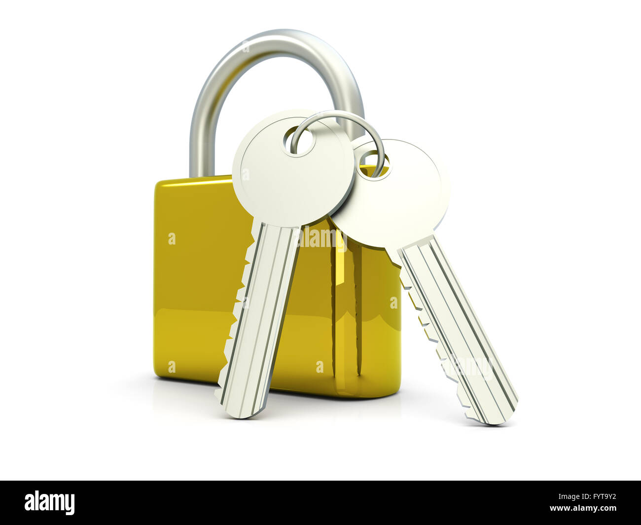 Padlock with Keys Stock Photo - Alamy