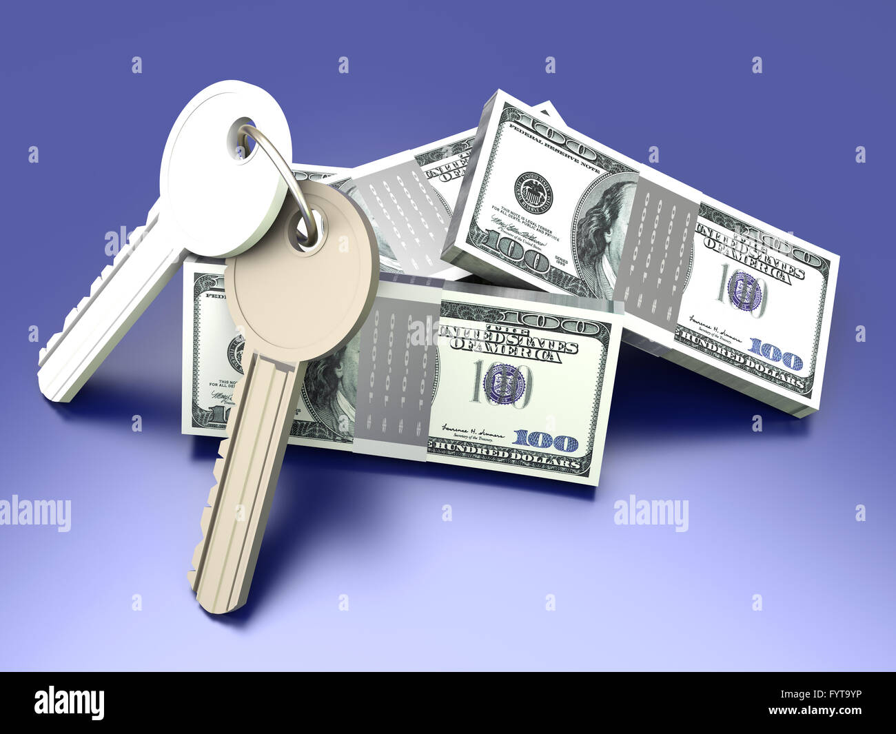 Money and Keys Stock Photo - Alamy