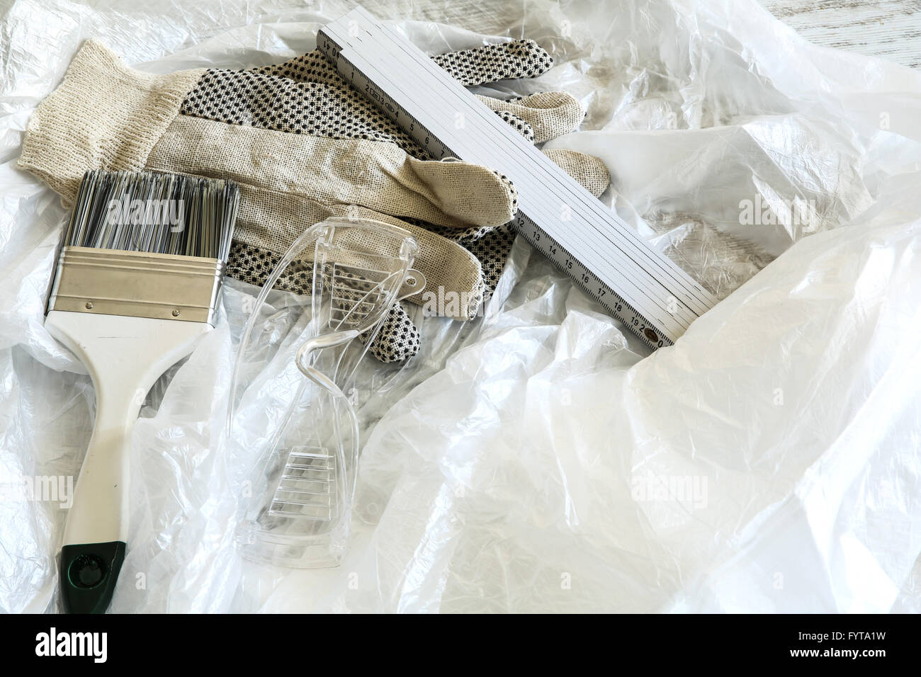 Painting Tools with Foil Stock Photo - Alamy