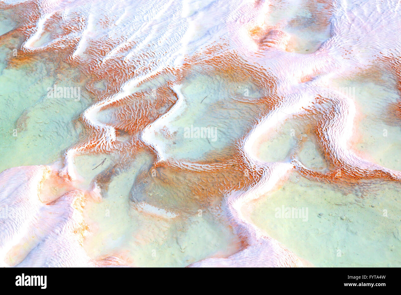abstract in pamukkale turkey asia the old calcium bath and travertine ...
