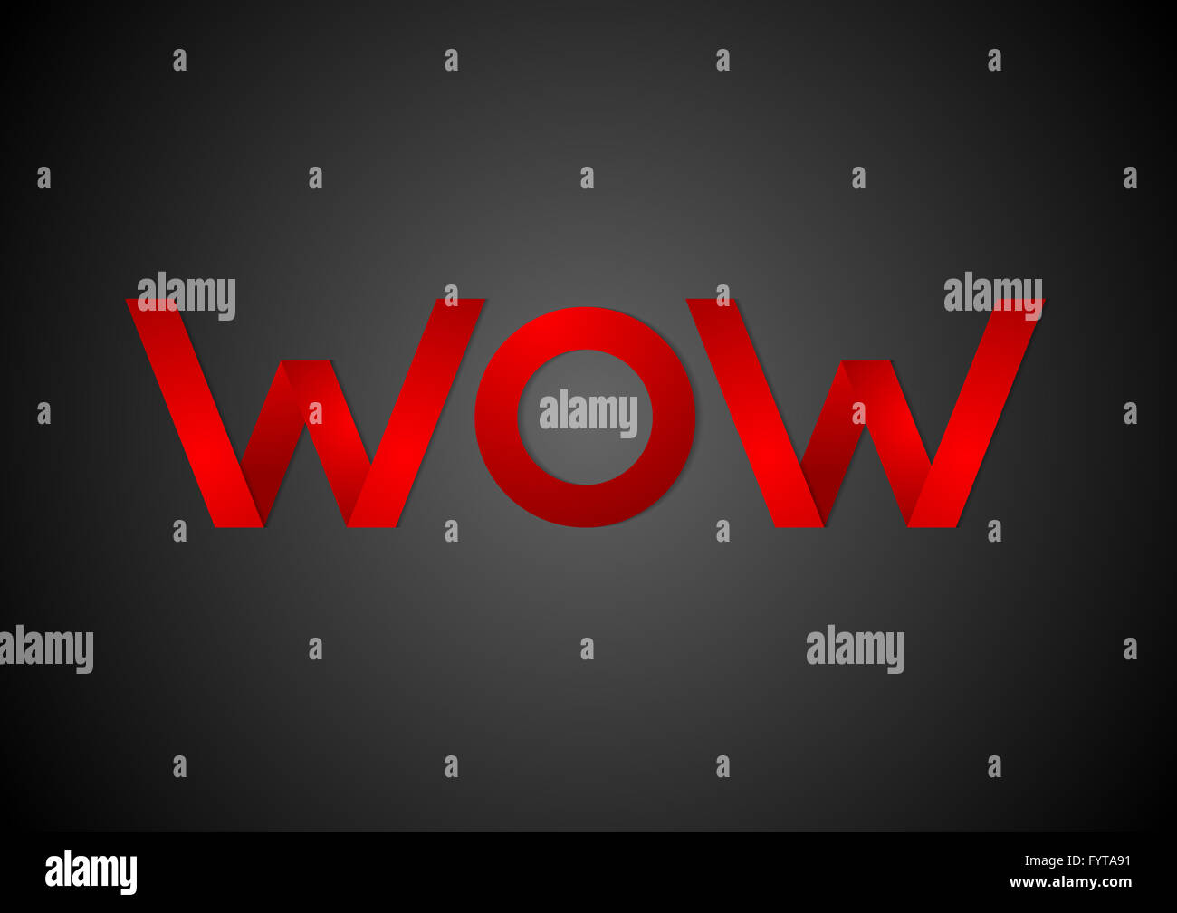 Wow dark contrast paper corporate sign Stock Photo - Alamy