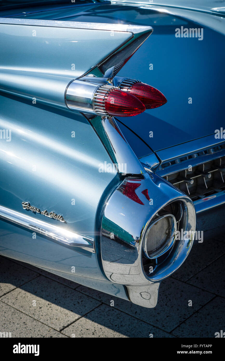 Detail of the rear wing and brake lights of the car Cadillac Coupe de ...