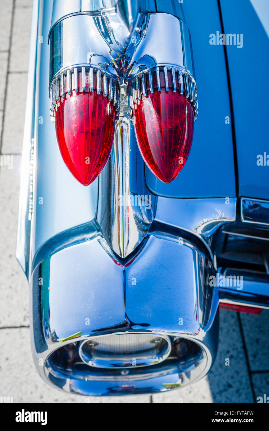 Detail of the rear wing and brake lights of the car Cadillac Coupe de ...