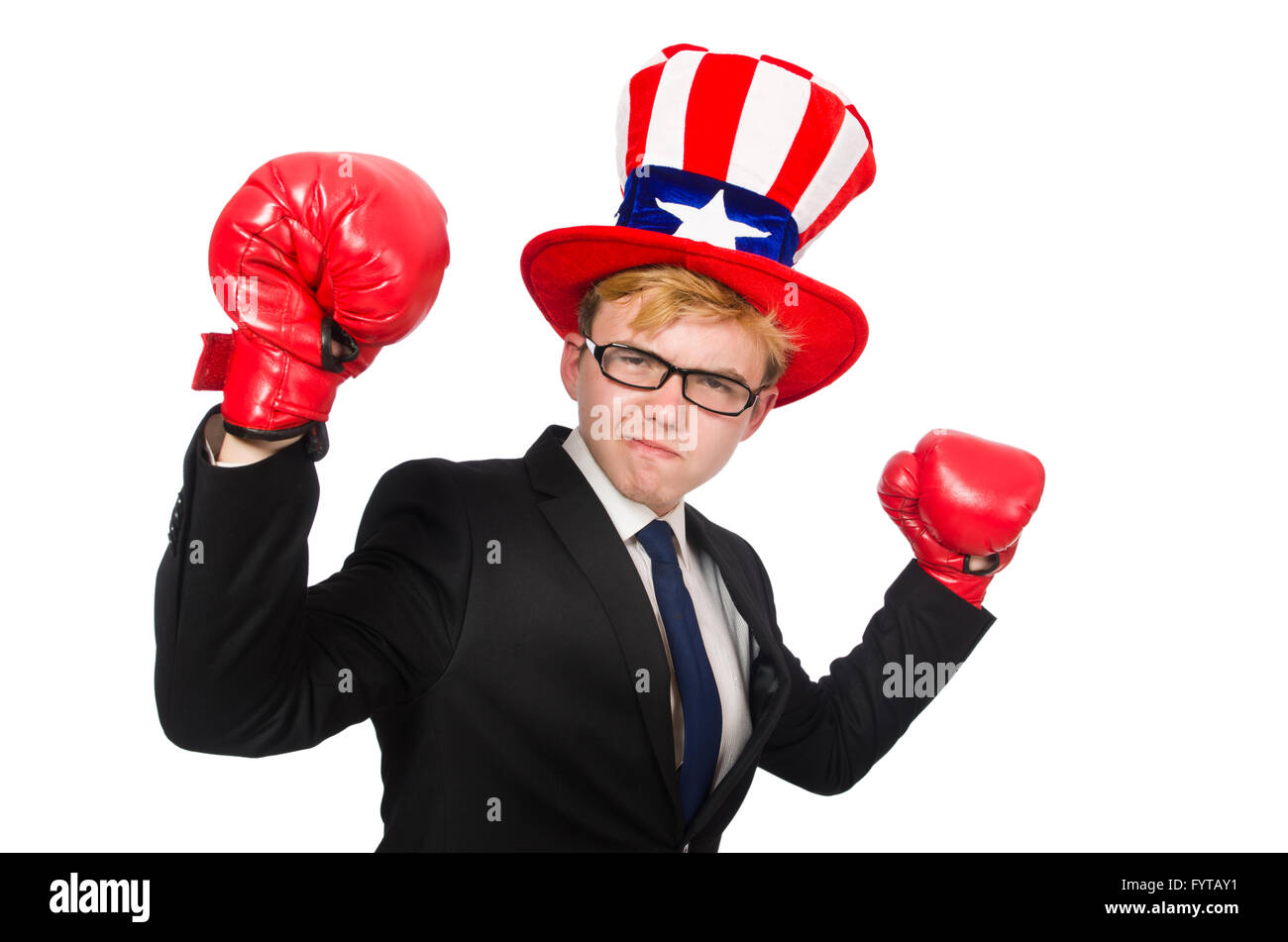 Man wearing hat with american symbols Stock Photo - Alamy