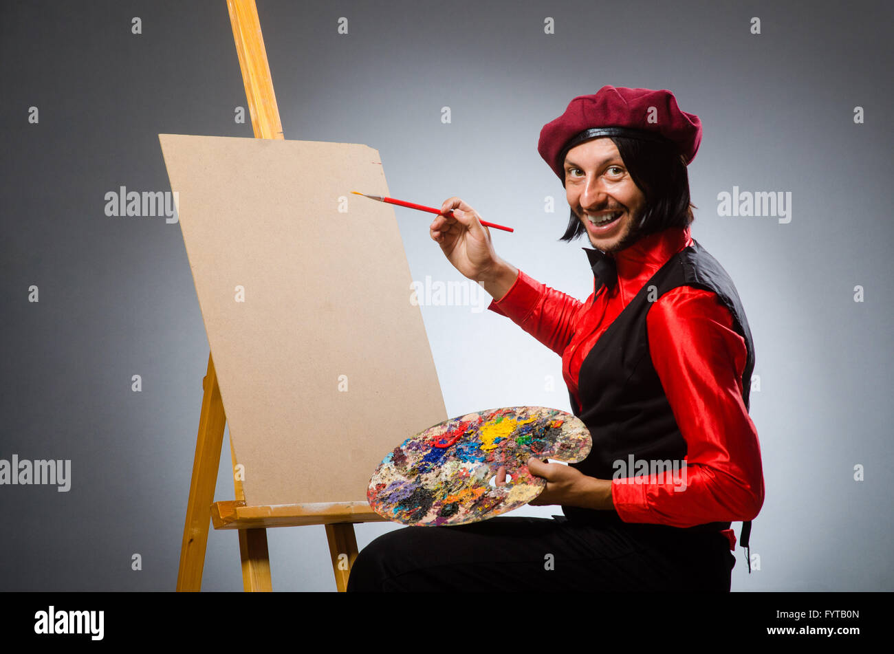 Man artist in art concept Stock Photo - Alamy
