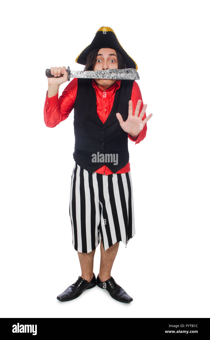 Funny pirate isolated on the white Stock Photo - Alamy