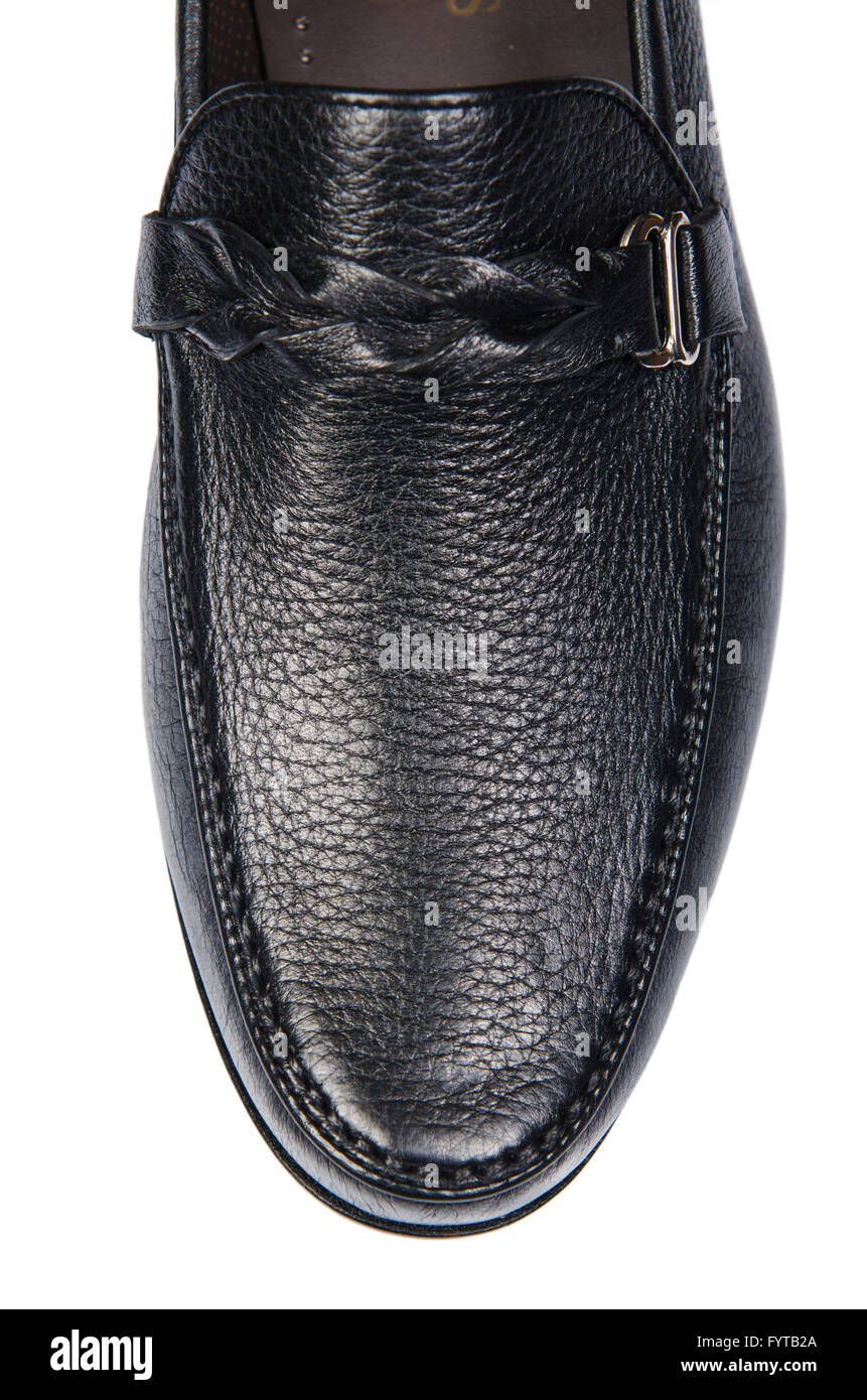 Tip of male shoes isolated on white Stock Photo - Alamy