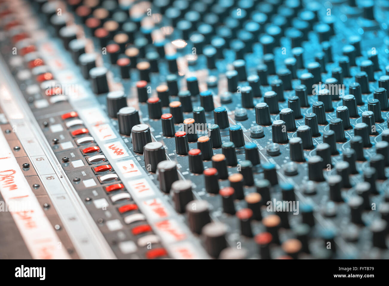 Sound recording equipment. Music mixer controls Stock Photo - Alamy