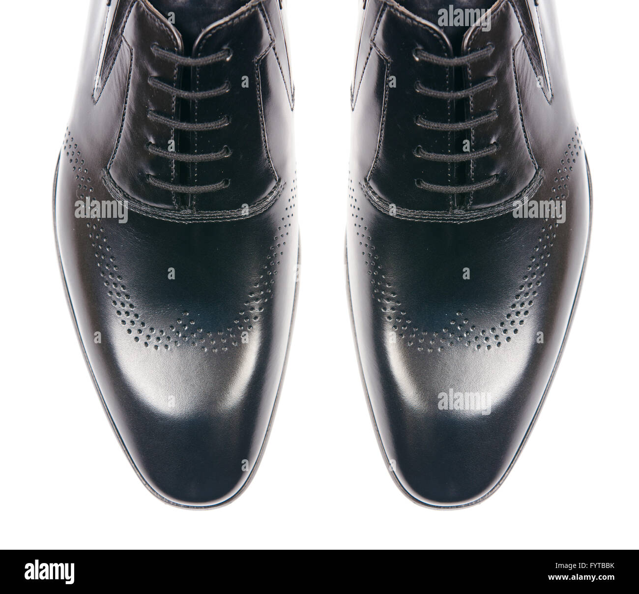 Tip of male shoes isolated on white Stock Photo - Alamy