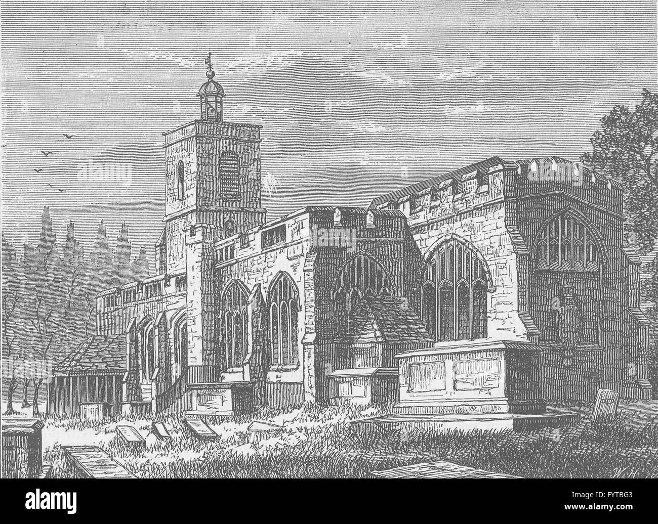 St dunstan’s church stepney Black and White Stock Photos & Images - Alamy