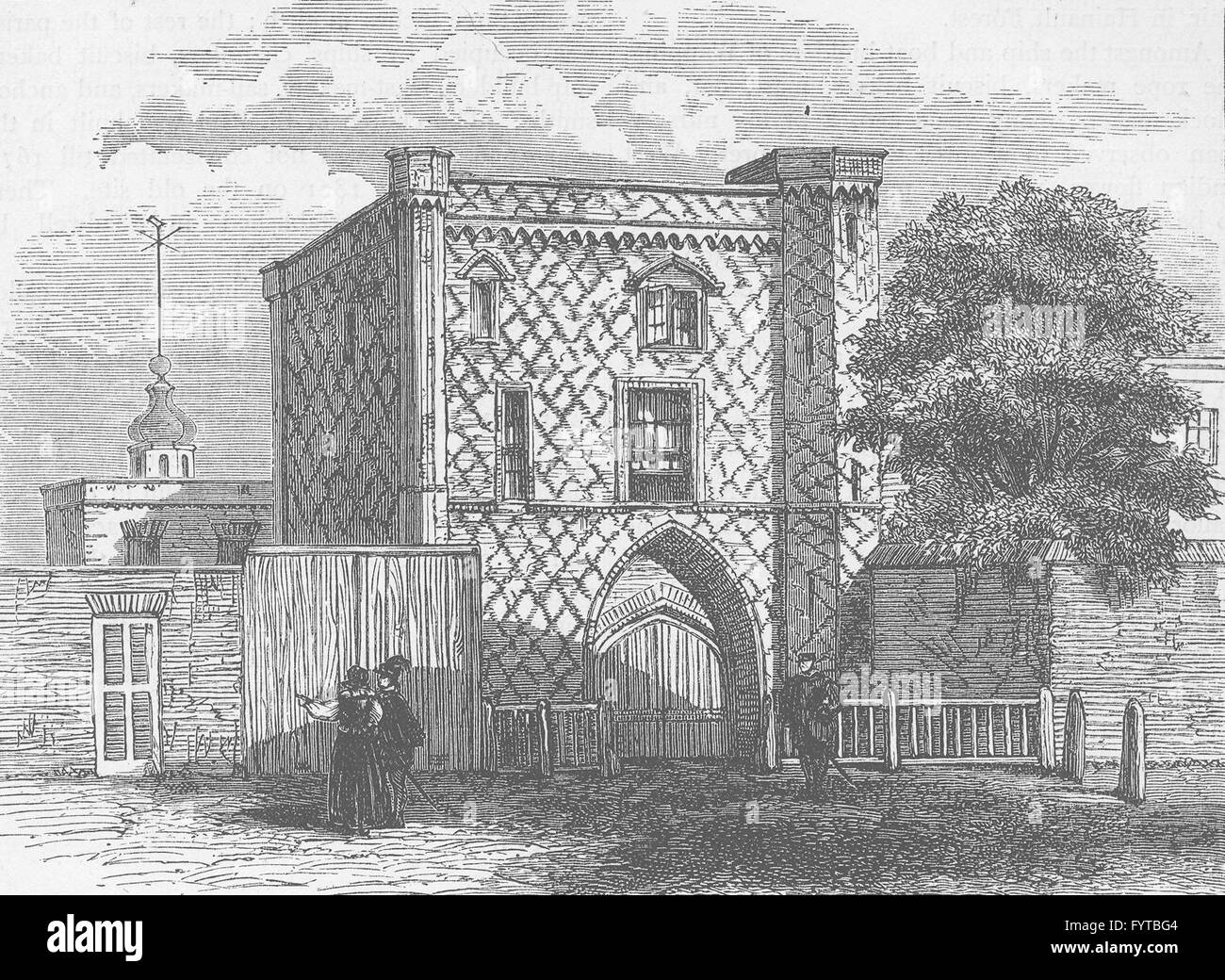 STEPNEY: Old gateway at Stepney (from a view published by N. Smith ...
