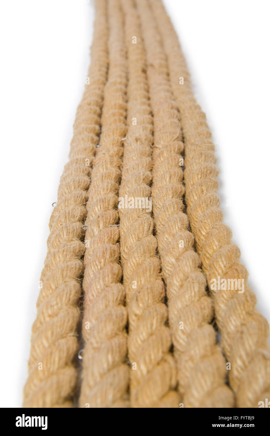 Concept with long hemp rope Stock Photo - Alamy