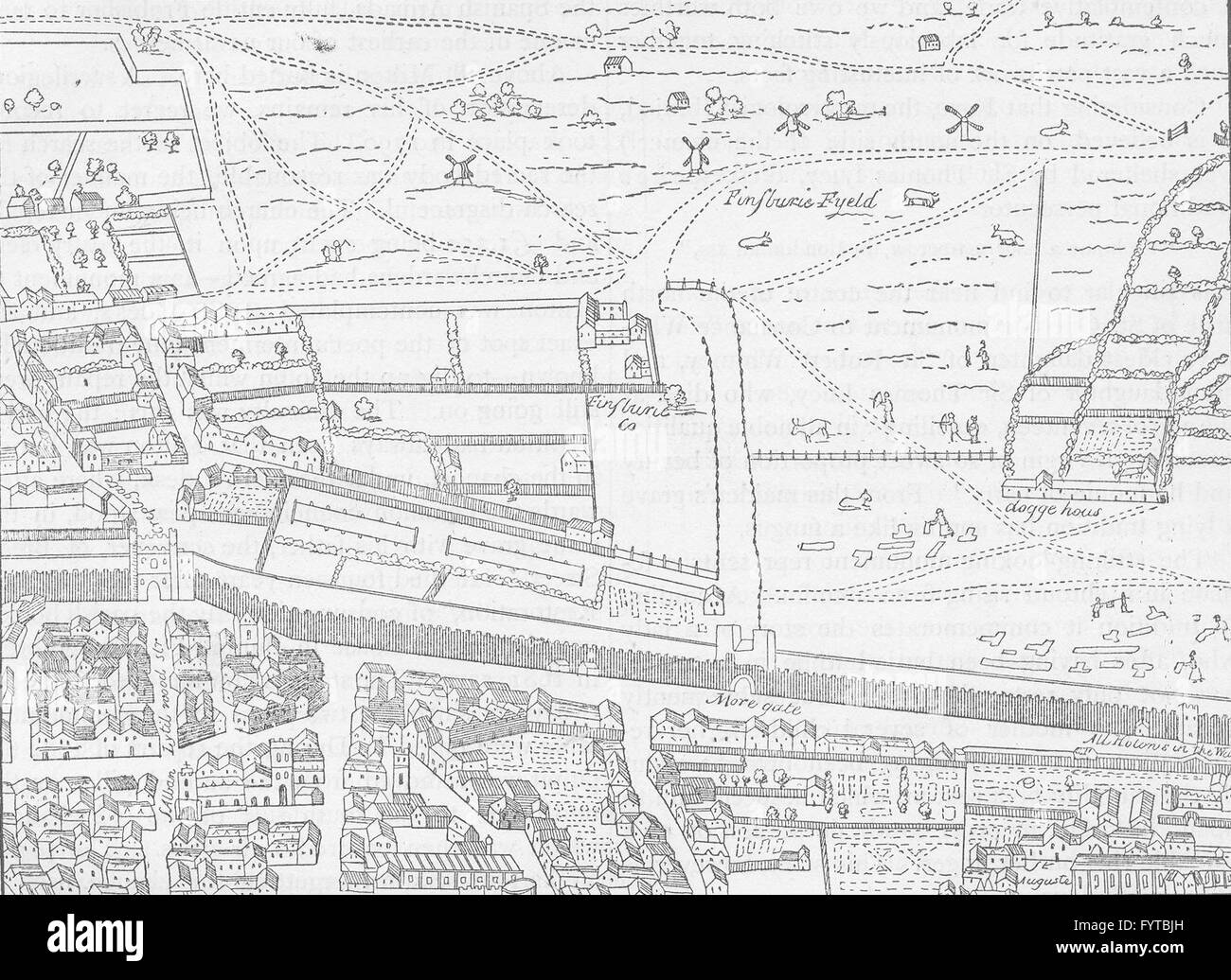 CRIPPLEGATE: Cripplegate and neighbourhood (from Aggas's map). London ...