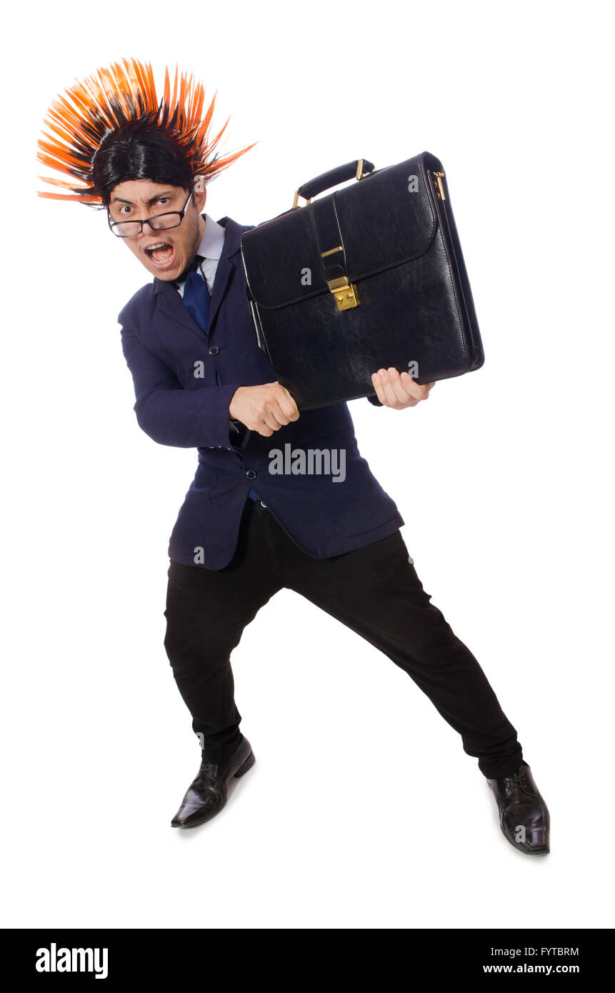 Funny man with mohawk hairstyle Stock Photo - Alamy