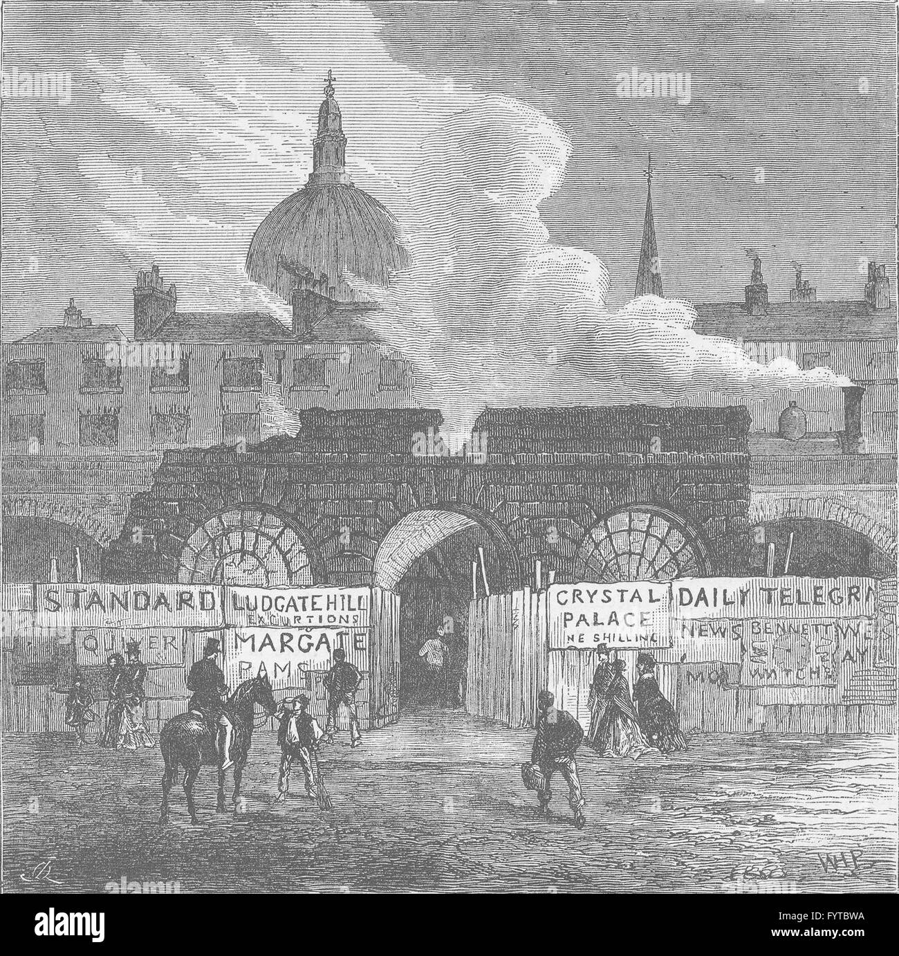 THE FLEET PRISON: The last remains of the Fleet prison. London, print ...