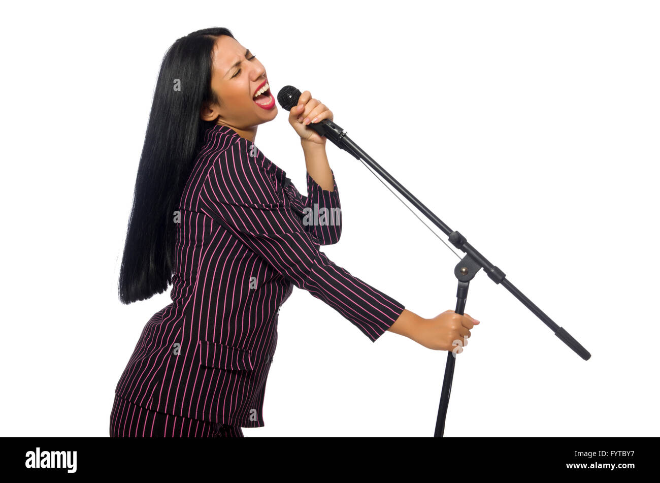 Singing female singer in Cut Out Stock Images & Pictures - Alamy