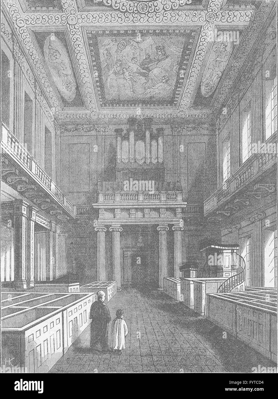 WHITEHALL: Interior of the Chapel Royal (Banqueting House), Whitehall ...