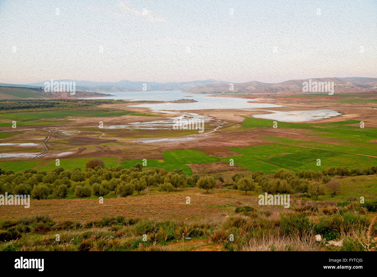 pond and lake in the mountain morocco land Stock Photo - Alamy