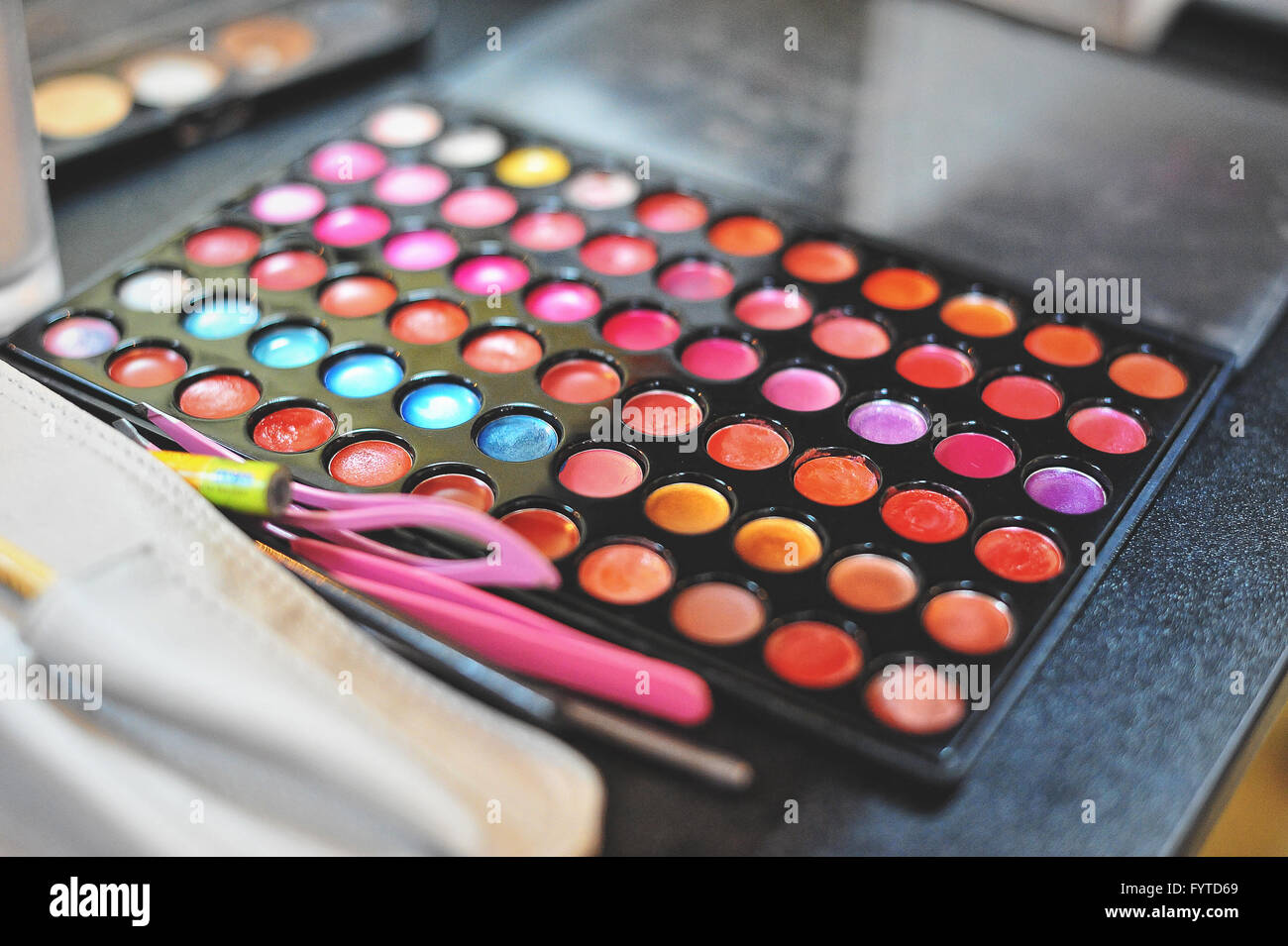 Make-up colorful eyeshadow palettes Stock Photo - Alamy