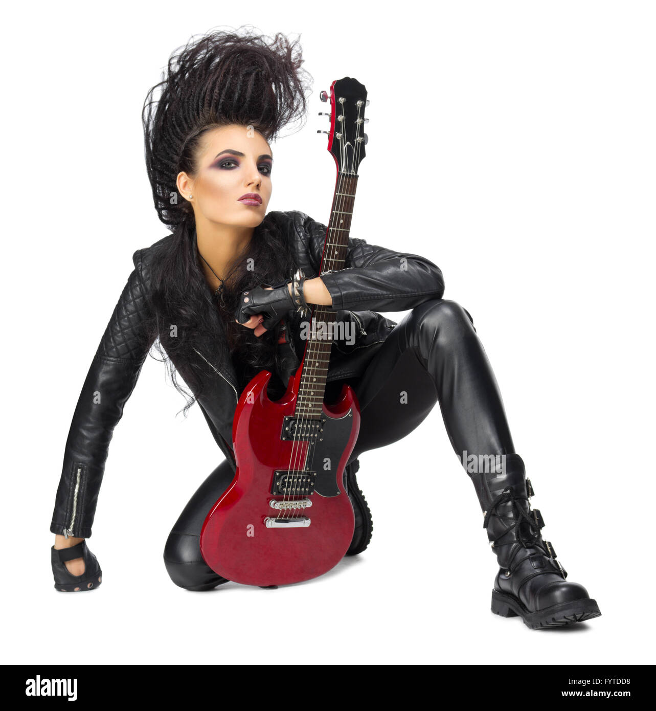 Punk rock musician isolated on white Stock Photo - Alamy
