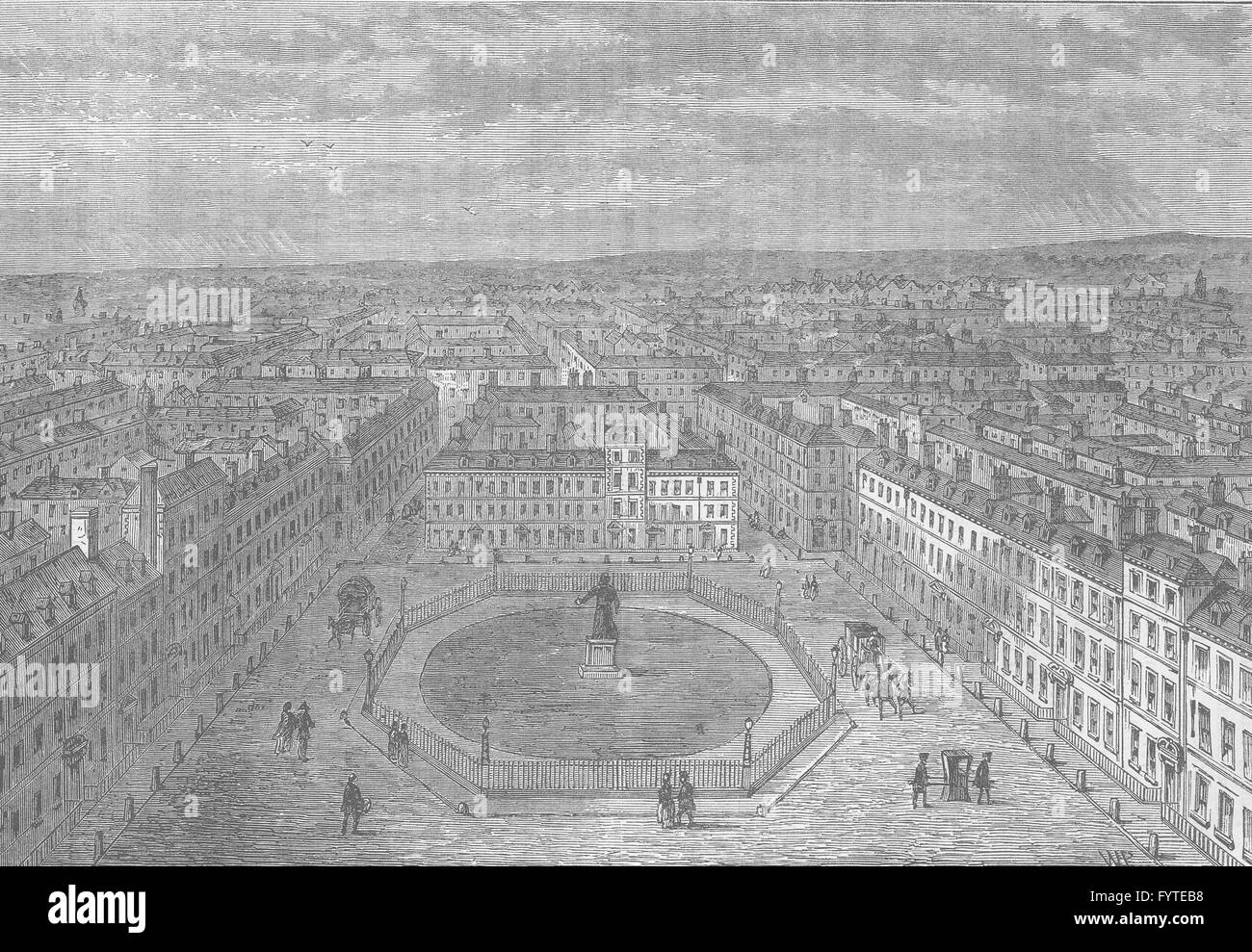 SOHO: Golden Square in 1750. London, antique print c1880 Stock Photo ...