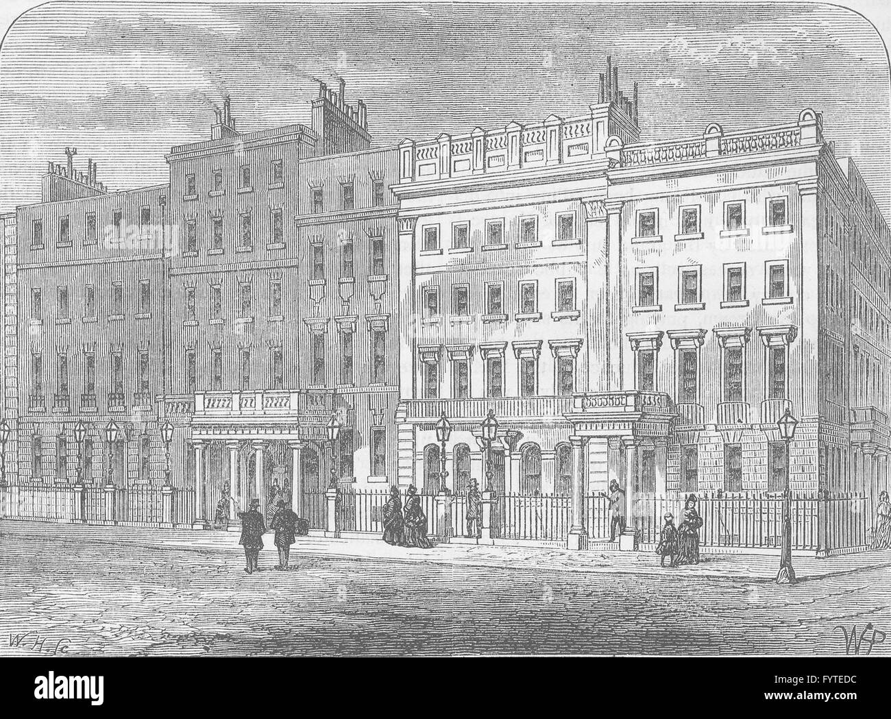 MAYFAIR: Claridge's Hotel. London, antique print c1880 Stock Photo - Alamy