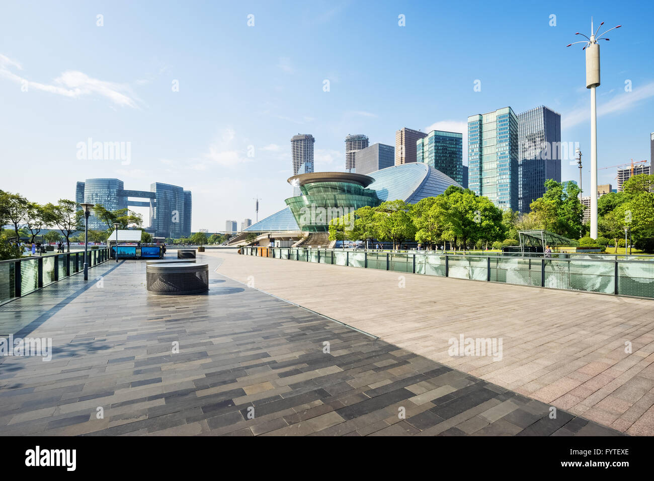 skyline and empty ground front of modern buildings Stock Photo - Alamy