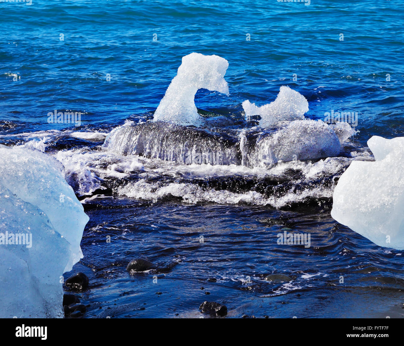 Floating ices on the beach Stock Photo - Alamy