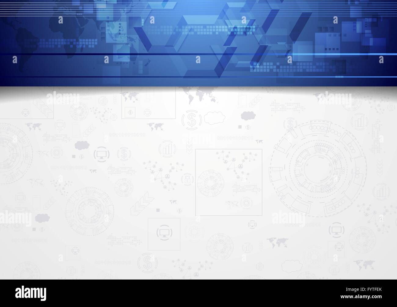 Hi-tech corporate background with blue header Stock Photo - Alamy