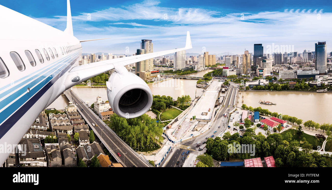 skyline,cityscape from plane Stock Photo - Alamy